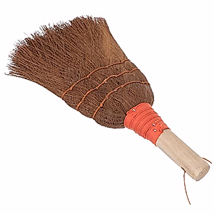 Healeved Small Cleaning Broom Duster Cleaning Brooms Desk Cleaning Broom Cleaning Accessory Household Palm Broom Cleaning Supplies Broom for Home Palm Fiber Broom Garden Hand Fork Brown