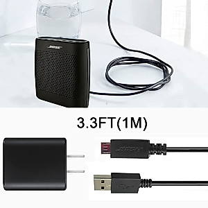 Replacement Charger Cable for Bose SoundLink Color I, II, III, SoundLink Mini 2 II/Revolve Plus, Bose SoundLink Revolve, QuietComfort 35 II Bluetooth Speaker Charging Power Supply Cord (3.3FT), Black