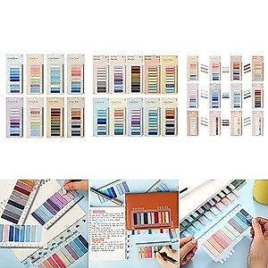 Thereisno 1600/2000/2400 Pieces Writable Morandi Sticky Tabs Repositionable Color Page Marker Sticky-Notes Tabs,Sticky Tabs Book Tabs 1 Set of Sticky Indexes Tabs