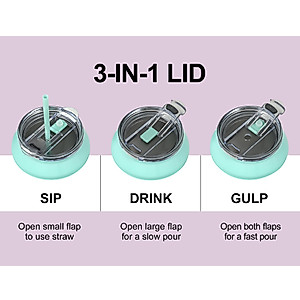 DLOCCOLD 50 oz Mug Tumbler with Handle and Straw Lid, Large Insulated Tumbler with Straw, Sweat-proof, Stainless Steel Reusable Big Tumbler, Double Wall Metal Travel Water Jug (Mint Green)