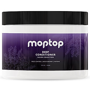 MopTop Salon Deep Conditioner – Conditioning Hair Mask for Intense Hydration for Dry Damaged Hair & Frizzy Curls, Sulfate Free & Paraben Free Hair Care for All Hair Types (Lavender Mint, 12oz)