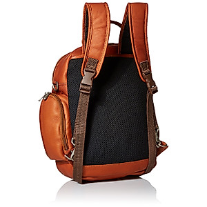 Piel Leather Laptop Backpack/Shoulder Bag, Chocolate, One Size