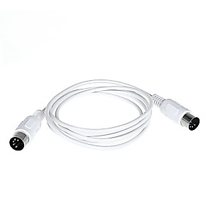 2Pcs MIDI Cable 5 Pin Male to 5 Pin Male Electric Piano Keyboard Instrument PC Cable, 1.5M
