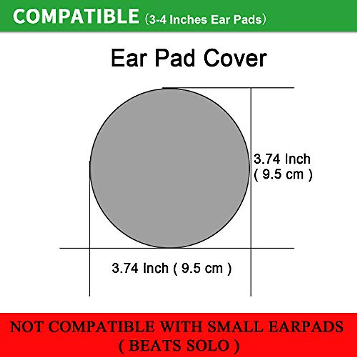 Jecobb Flex Fabric Earpads Cover Protectors with Stretchable and Washable Lycra for Beats Studio 3/2 Bose QC35 25 15 and Other Headphones with 3-4 Inch Ear Cushions [ 2 Pairs ] (Black)