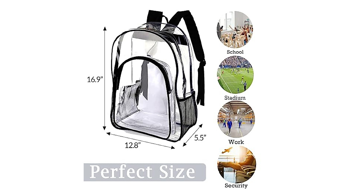 Customizable Clear Backpack for School & Office