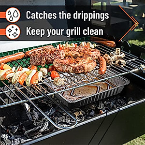 UNCO- Aluminum Drip Pans, 7.5” X 5”, 22pcs, Compatible with Weber Grills, BBQ Drip Pans, Grill Pans Aluminum, Disposable Aluminum Foil Grill Drip Pan, Grill Foil Drip Pan, Grill Drip Pan Liner