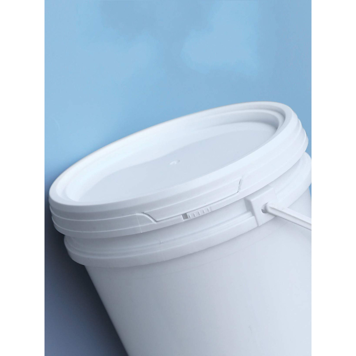 WellieSTR 2 Pack (5L White) Plastic Bucket with Lid and Handle Food Grade Container Leakproof,Food Storage Container