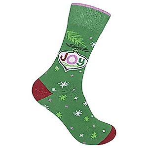 FUNATIC Joy Holiday Socks for Women Men | Best Xmas Gift Idea with Saying and Picture | Christmas Lover Stocking Stuffer Apparel | Party Supplies Accessory Present | Winter Fun Celebration Accessories