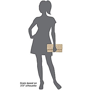 JNB Natural Straw Flat Clutch, Natural Medium