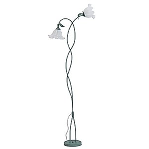 YTYZC Vintage Rustic Floor Lamp Cream Bell Orchid Table Lamp Bedroom Lamp for Living Room Flower Standing Lamp