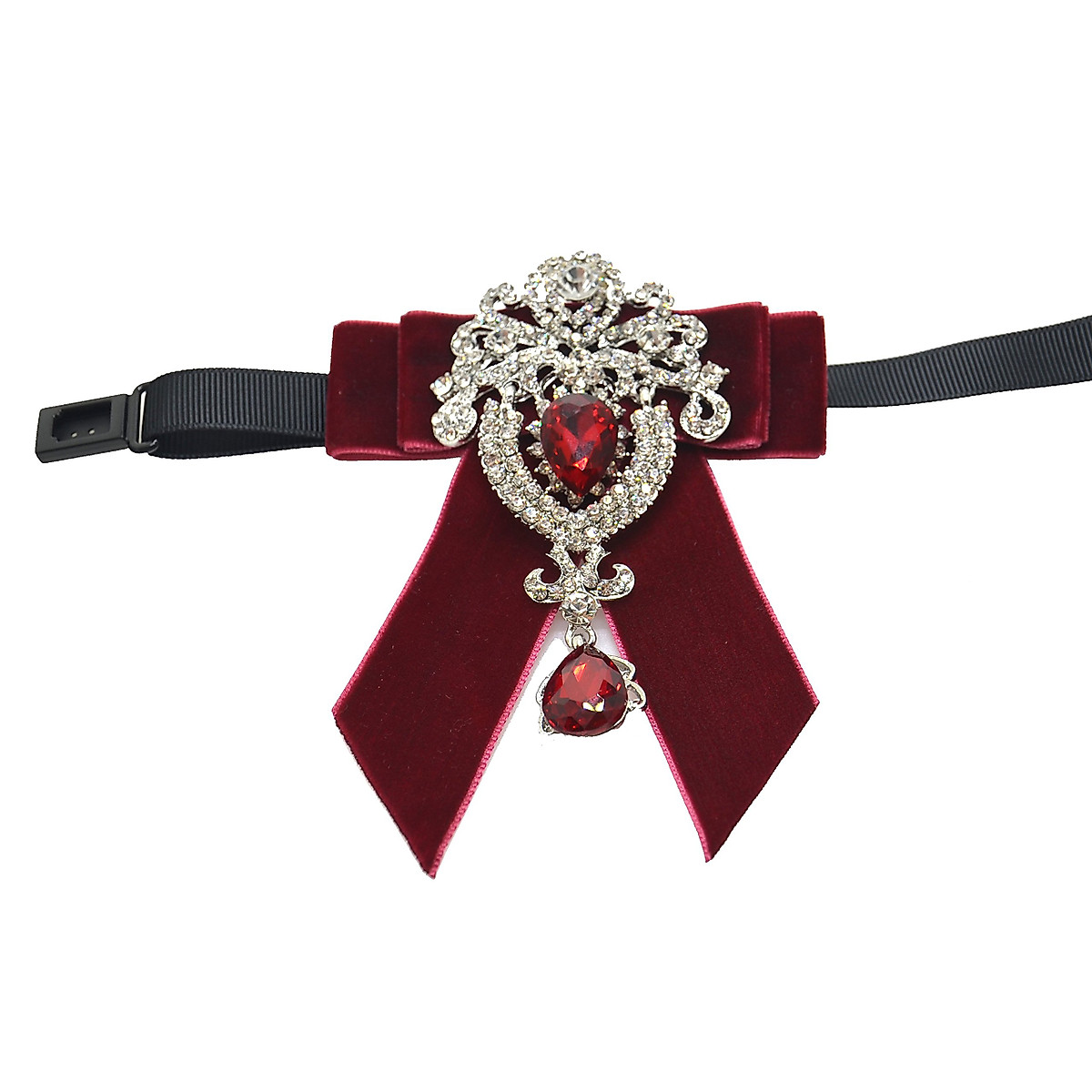 Cloud Rack Bow Tie Set Auger Velvet White Diamond Pendant Red Wine