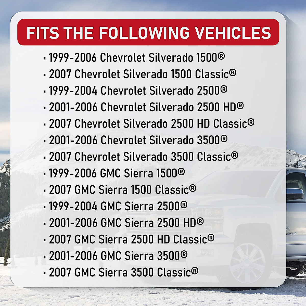 Replacement Rear Exterior Door Handle Set - Replaces 15758171, 15758172 - Compatible with Chevy & GMC Extended Cab Trucks - Silverado, Sierra 1500, Classic, 2500 HD, 2500 HD Classic, 3500 Classic