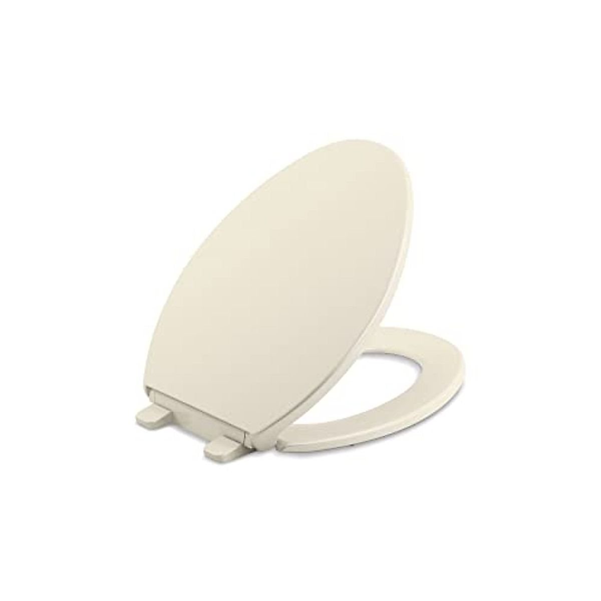 KOHLER K-4774-47 Brevia Elongated Toilet Seat, in Almond, L 18-5/8", W 14-3/16" & Danco 89094A Universal Toilet Bolt Cap, Plastic, Almond