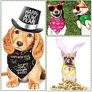 9 Pieces Holiday Dog Bandanas Halloween Dog Bandanas Thanksgiving Christmas Dog Handkerchief Adjustable Large Pet Scarf Washable Dog Scarves for Dog Costume Supply (Cute Pattern)