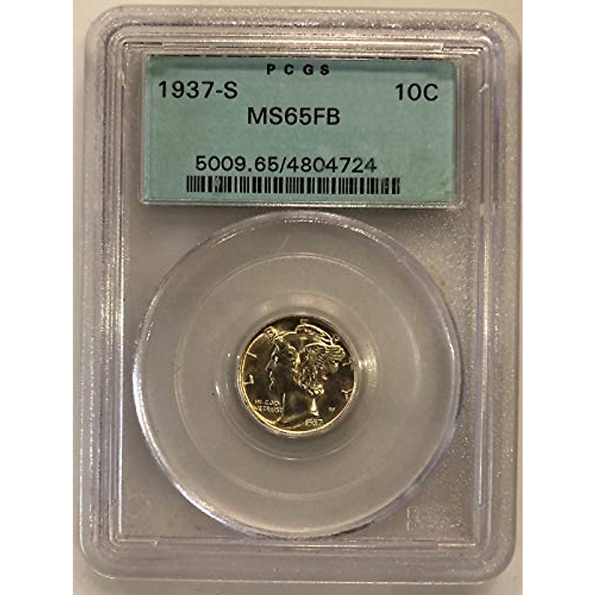 1937 S Mercury Dimes Dime MS65FB PCGS