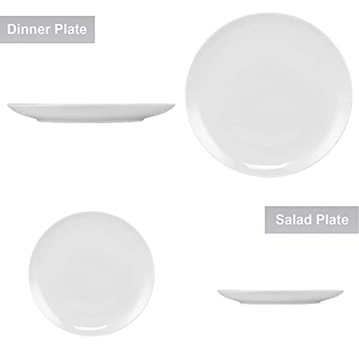 Miibox White Dinnerware Set, 40-Piece Service For 8，with Dinner Plates, Salad Plate, Bowls, Mugs and Teaspoons, Porcelain Durable for Christmas, Halloween, Wedding, Banquet