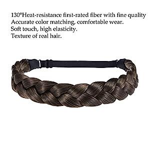 TOECWEGR Braid headband 3 Strands Synthetic Braided Hair Headbands Stretch Plaited Hair Headbands Hairpiece Fashion Girl Costume Hair Accessories