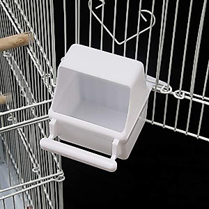 39" Bird Cage Pet Supplies Metal Cage with Open Play Top with Three Additional Toys White