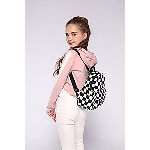LOOMILOO Durable Small Backpack for Women Polyester Mini Backpack Kids Backpack for Young Girls (lattice)
