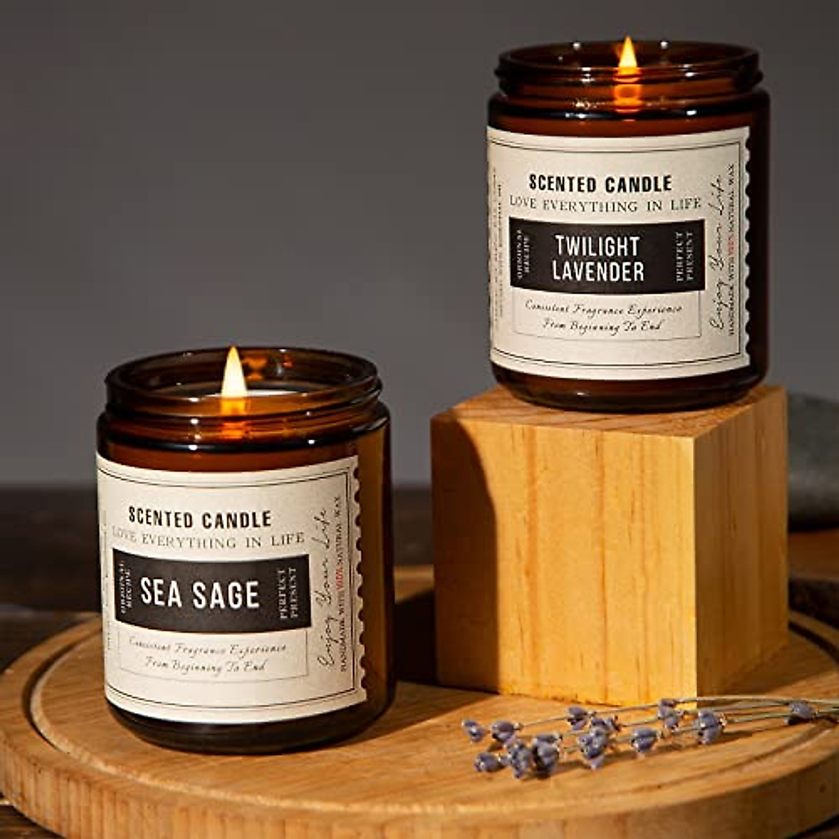 4 Pack Candles for Home Scented Sage and Lavender Candles Natural Soy Wax Relaxing Candle, Sage Candles for Cleansing House, House Warming Gifts New Home, Valentine's Day, Mother's Day Gift