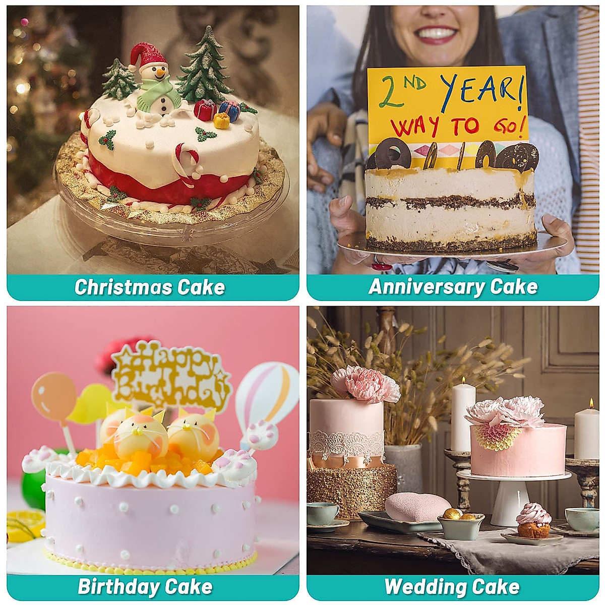 TeamFar Round Cake Pans, 9½’’x3’’ Stainless Steel Deep Tier Baking Cake Pan for Wedding Birthday Party, Non-Toxic & Heavy Duty, Straight & Deep Wall, Mirror Finish & Dishwasher Safe - Set of 2