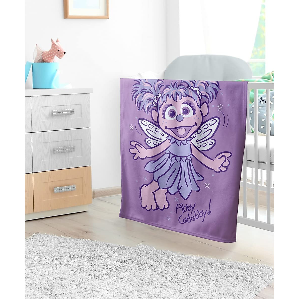 LOGOVISION Sesame Street Lightweight Baby Blanket, 30"X40", Simple Abby Unisex for Infants Girls & Boys