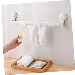 VOSAREA 12pcs Hook Clip Toothpaste Clip Coat Hangers Facial Face Wash Clear Shower Suction Hooks Mirror Holder Clips Bathroom Clear Hanging Clips Multipurpose Storage Hanging Clip