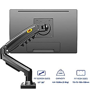 NB North Bayou Monitor Desk Mount Stand Full Motion Swivel Monitor Arm with Gas Spring for 17-30''Computer Monitors(Within 4.4lbs to 19.8lbs) F80