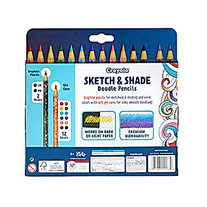 Crayola Art Pencils for Sketching & Shading, Colored Pencils, Includes 2 Graphite Pencils, 14 ct