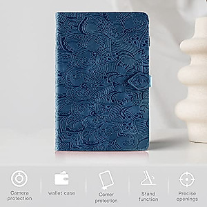Schaflie Tab A8 2021 Case Mandala Embossed PU Leather Protective Cover Galaxy Tab A8 10.5" Magnetic Stand Tablet Case Cover for Galaxy Tab A8 10.5 Inch 2021 SM-X200 / SM-X205 - Blue