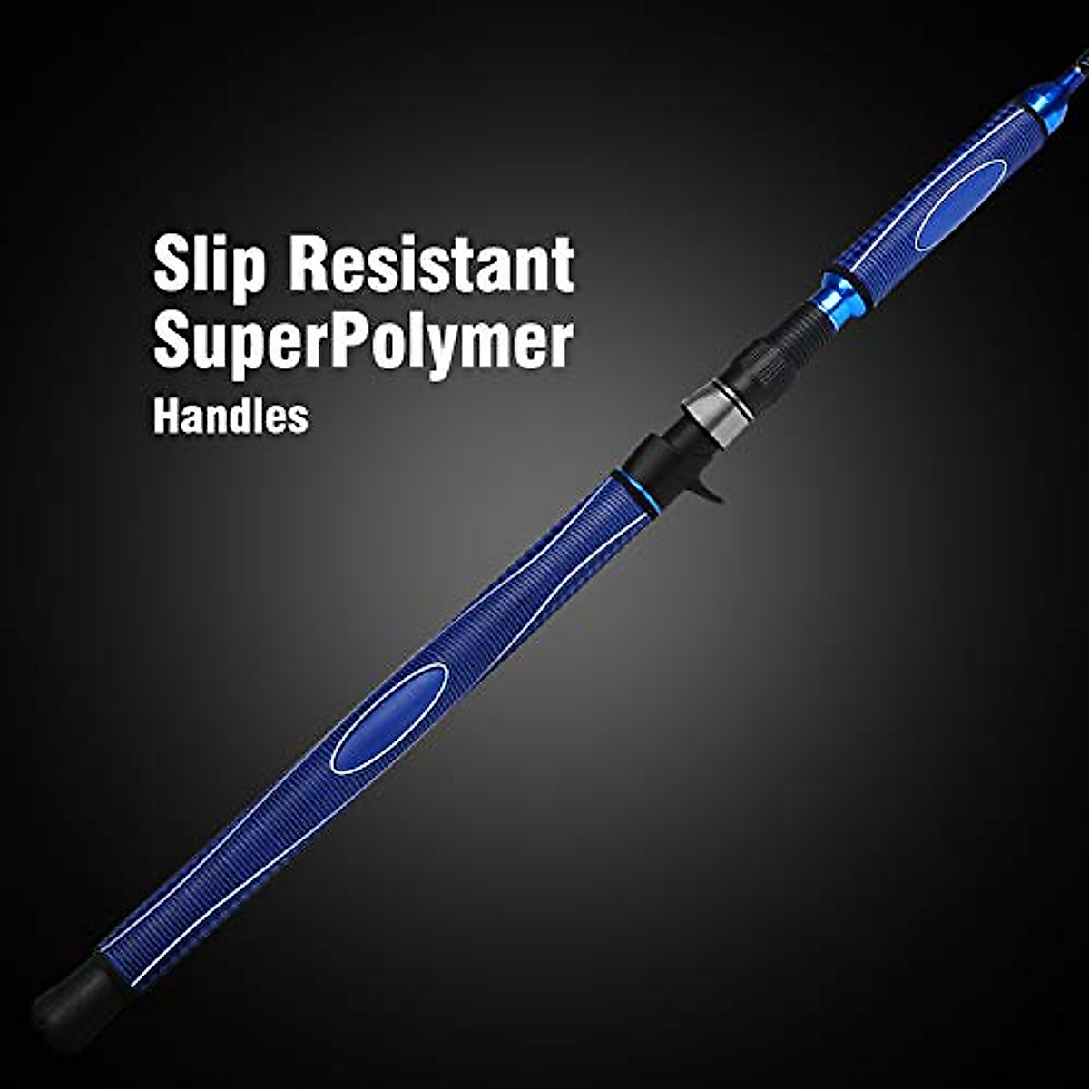 Fiblink 1-Piece Jigging Spinning & Casting Rod Deep Sea Speed Fishing Rod Saltwater Jig Pole with SuperPolymer Handle (30-50lb/50-80lb, 5-Feet 6-Inch) (Blue-Casting 30-50lb)