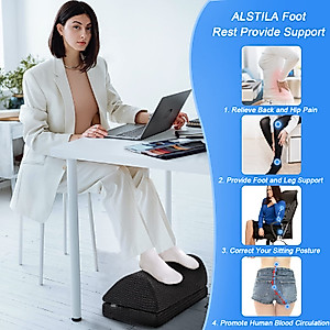 TALSTILA Foot Rest for Under Desk at Work, Office Desk Accessories - Foot Stool, Ergonomic Adjustable Memory Foam Footrest, Under Desk Footrest, for Office Desk & Office Chair - Back & Leg Pain Relief