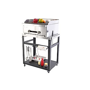 Erupta Movable Dinning cart Table, Kitchen Storage cart,Grill Table,Commercial Multifunctional Stainless Steel 20" x 30" Food prep & Work Table with 4 Wheels Indoor and Outdoor¡­