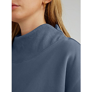 Trendy Queen Womens Oversized Sweatshirts Fall Fashion 2024 Crewneck Pullover Fleece Cute Hoodies Loose Teen Girls Y2K Outfits Clothes Greyblue