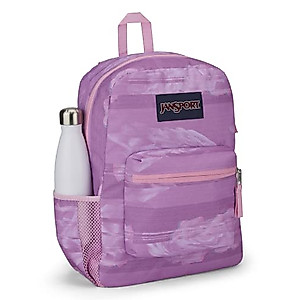 JanSport Cross Town Backpack, Static Rose, 17" x 12.5" x 6" - Simple Bag with 1 Main Compartment, Front Utility Pocket - Premium Class Accessories