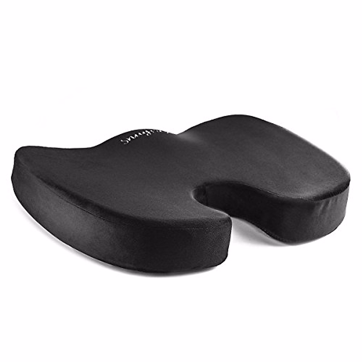 SnugPad Black Memory Foam Seat Cushion - Sciatica, Back, Hip, and Tailbone Pain Relief, Firm Version, Support for Office Chair, Wheelchair, Car. Non-Slip Orthopedic Coccyx Memory Foam (2 Pack)