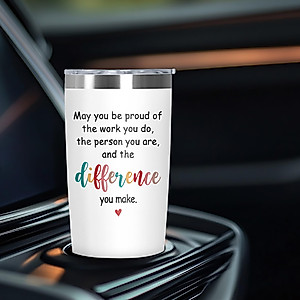 OASSIE Appreciation Gifts for Coworkers - 20 oz Stainless Steel Insulated Coffee Tumbler With Lid - Mothers Day Birthday Inspirational Thank You Gifts for Women Boss Lady Friends Employee Teachers