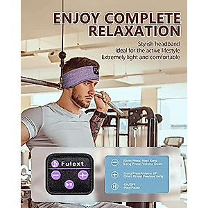 Sleep Headphones Bluetooth Headband, Perytong Sports Bluetooth Headband Headphones with Thin Speakers, Sleep Earbuds, Sleeping Headphones for Workout Running Yoga Nap, Gift for Men and Women