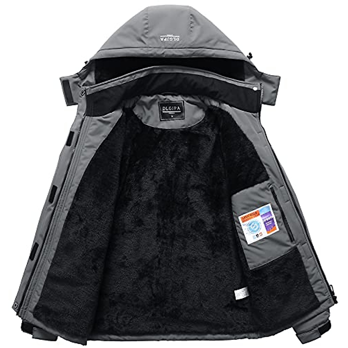 DLGJPA Women's Mountain Waterproof Ski Jacket Detachable Hood Windproof Rain Winter Warm Snow Coat