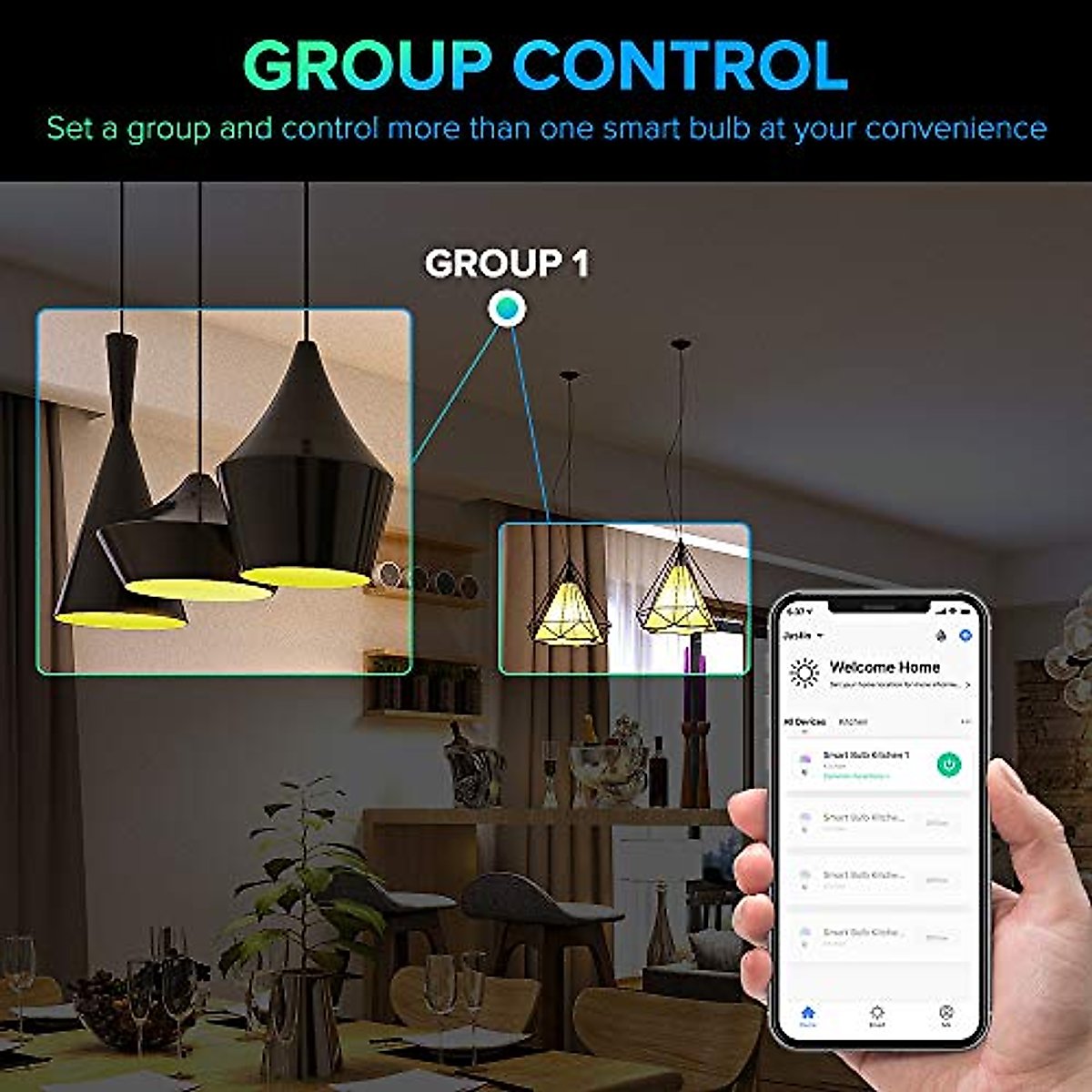 3Stone Smart Light Bulbs, 16W 1600 Lumens WiFi LED Color Changing A21 Bulb 100W Equivalent Dimmable 2700K-6500K RGBCW, Tunable White Works with Alexa, Google Home 2.4Ghz Only, No Hub Required 4 Pack