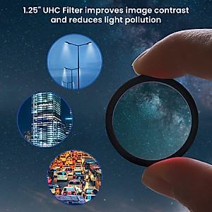 Neewer Telescope Filter 1.25” UHC Filter, Astrophotography Accessory Filter to Improve Image Contrast and Reduce Light Pollution for Astronomical Photography