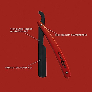 Crispy Linez Barber Turkish Razor | Professional Straight Razor (Red & Black)