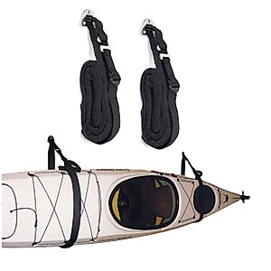 Suspenz Kayak Canoe Stand Up Paddle Board SUP Hanger, DLX Strap Storage System Padded, Black, 36" (40-4011)
