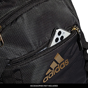 adidas Excel 6 Backpack, Two Tone Black/Snowglobe with Mutli Stripe Webbing, One Size