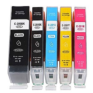 VineonTec Compatible Ink Cartridge Replacement for Canon PGI-280XXL CLI-281XXL Compatible with PIXMA TR7520 TR8520 TS6120 TS6220 TS8120 TS8220 TS9120 TS9520 TS6320 TS9521C Printer