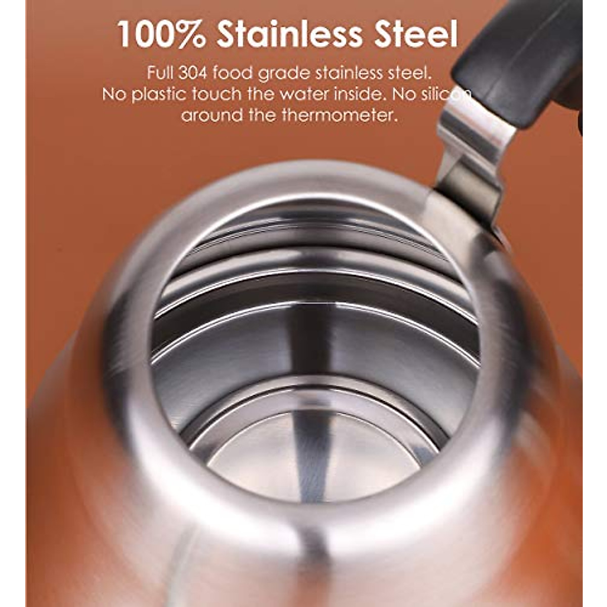 Chefbar Coffee Kettle for Stove Top Premium Gooseneck Kettle, Pour Over Coffee Kettle, Tea Pot Stovetop Teapot, Hot Water Heater for Camping, Home & Kitchen, Stainless Steel - Small 28oz, Brushed