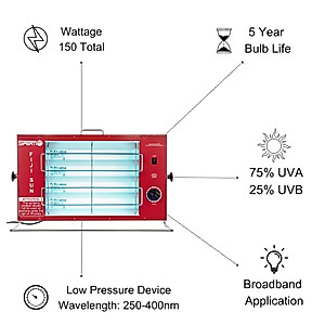 Sperti Maintain Your Summer Tan All Year, Fiji Sun Indoor Tanning Lamp, Adjustable, FDA Cleared, Auto Timer, Full 7 Year Warranty, Trusted USA Company, 50K Sold!