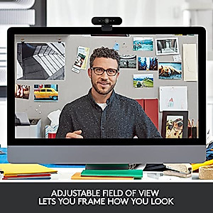 Logitech Brio 4K Webcam, Ultra 4K HD Video Calling, Noise-Canceling mic, HD Auto Light Correction, Wide Field of View, Works with Microsoft Teams, Zoom, Google Voice, PC/Mac/Laptop/Macbook/Tablet