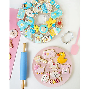 Baby Shower Series Cookie Cutters Set of 9 pcs, Stainless Steel Fondant Cutter Molds Baking DIY