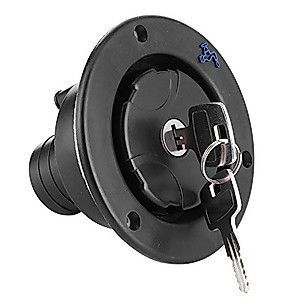 Gorgeri Black Fresh Water Fill Hatch Inlet Round Water Inlet Fill Lock Tank Filling Port W/Key for RV Yacht Camping Suitable for Yacht Camper Trailer(Black)